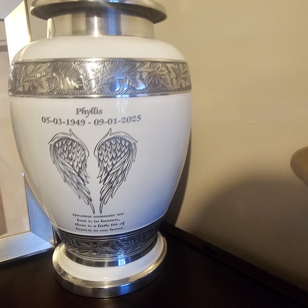 Plaque for Cremation Ashes Urn Name Label Necklace Medallion Urn Fully ...