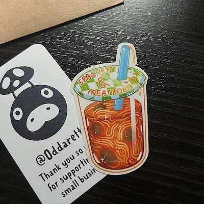 Cursed Boba Stickers Series 1 Cheese Balls Mozzarella Pearls Spaghetti ...