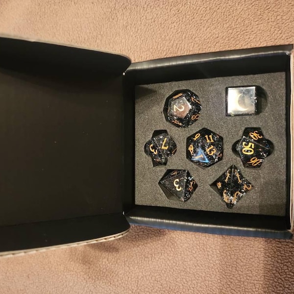 Natural Stone Dnd Full Dice Set| Tiger Eye Dnd Dice Set Sorcerer ...