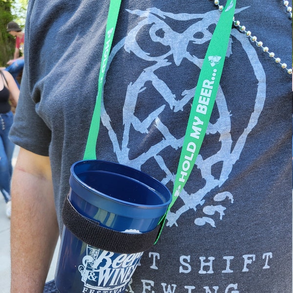 Beer Festival Lanyard Glass Harness Sling “hold My Beer” Pint Beerfest ...