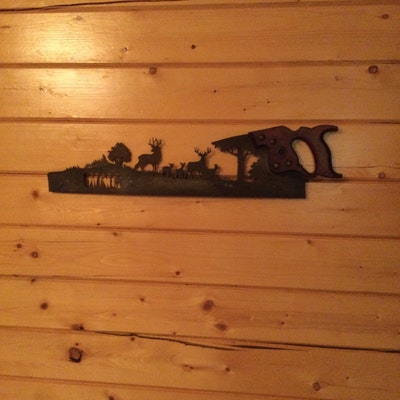 Team Roping Horse and Cattle Metal Art Hand plasma Cut Handsaw Wall ...