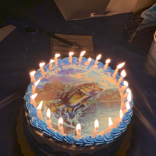 Bass Fishing Edible Cake Topper Image, Bass Fishing Cupcakes, Fathers ...