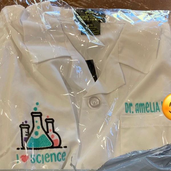 Kids' Custom Lab Coat, Embroidered Personalized Kids Lab Coat, Kids ...
