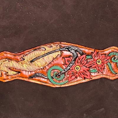 Twisted Feather Floral Tracing Leather Tooling Pattern Design - Etsy