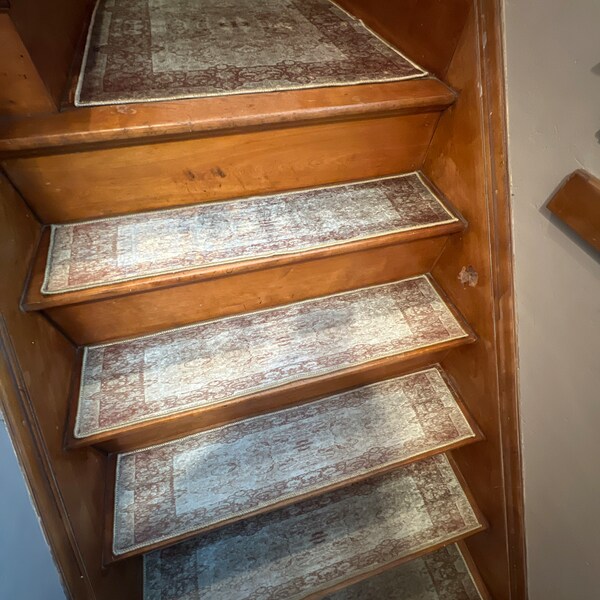 Blue Color Step Rug, Design Blue Rug, Modern Retro Look Rug, Stair ...