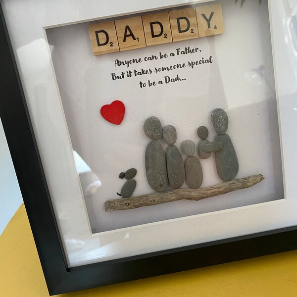 Fathers Day Gift, Dad Pebble Art, Pebble Frame Gift, Personalised Dad ...