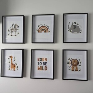 Gender Neutral Animal Nursery Prints, Elephant Lion Giraffe Safari ...