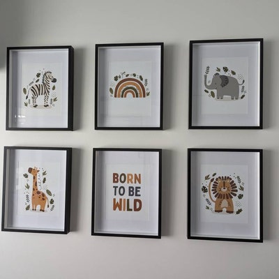 Gender Neutral Animal Nursery Prints, Elephant Lion Giraffe Safari ...