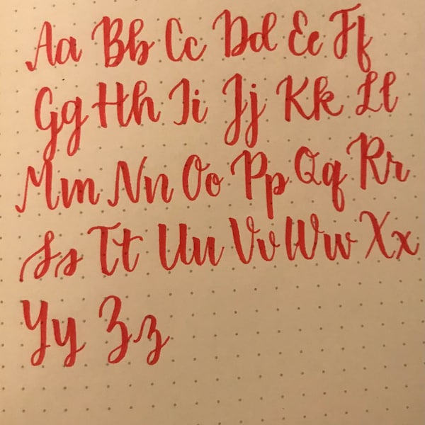 Chunky Print Lettering Worksheets: Brush Lettering Practice (digital Download) - Etsy