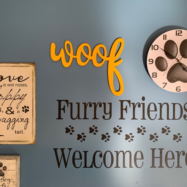 Woof Script Wording- Woof Wording- Woof Sign - Etsy