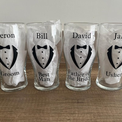 Personalised Pint Glass / Best Man Glass / Groomsman Gift / Wedding ...