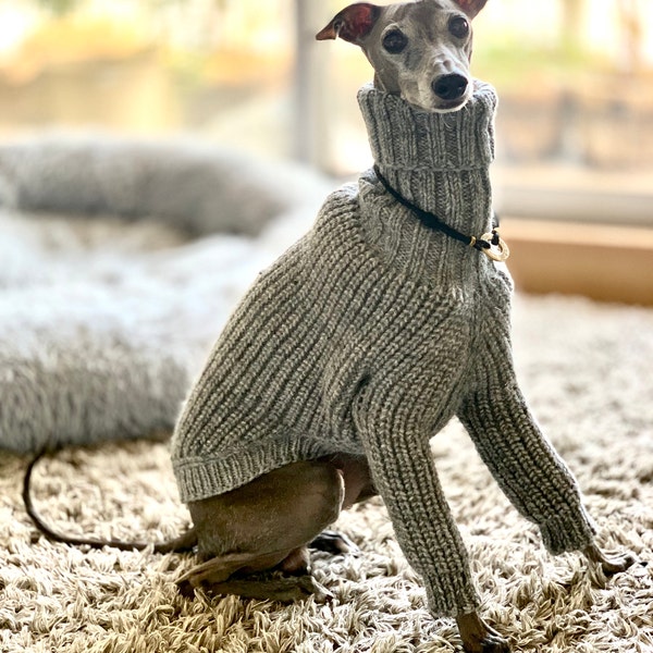 Knitted Sweater for Italian Greyhounds and Whippets . Handmade Knit ...