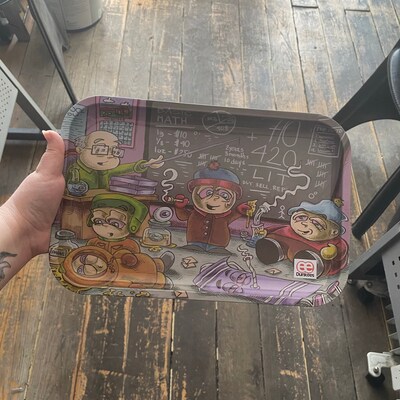 SOUTH PARK CLASSROM Metal Rolling Tray Medium Dunkees Joke Gift Roll ...