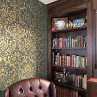 Anna Damask Wall Stencil - LARGE WALL STENCILS Instead of Wallpaper ...