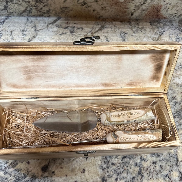 Rustic Cake Server, Wedding Cake Set, Rustic Wedding Personalized ...