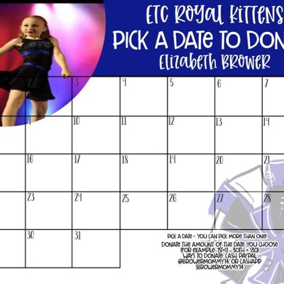 EDITABLE Cheer Pick a Date to Donate Printable, Cheerleader Fundraiser ...