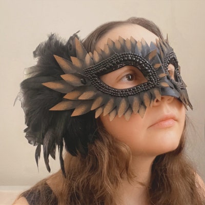 Snowy Owl Mask, Masquerade Masks Women, Owl Mask, Leather Mask, Bird ...
