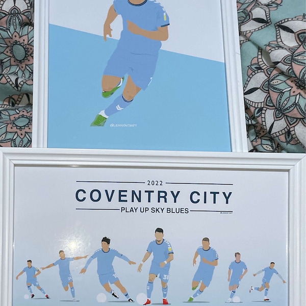 Coventry City Poster A3 A4 Coventry City Print Poster Football Art Wall ...