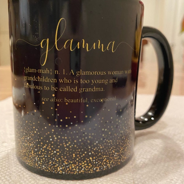 Glamma Coffee Mug, Grandma Black Mug 11oz, Glamma Gifts, Best Grandma ...