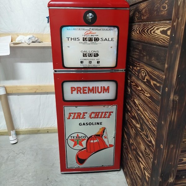 Retro Gas Pump Refrigerator Wrap Vintage Fridge Wrap Old Gas Pump ...