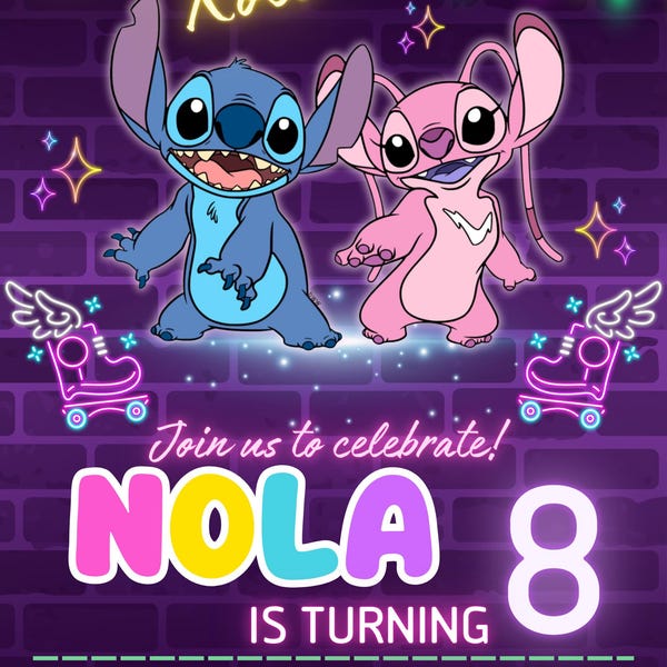 Personalized Stitch Boy Baby Shower Invitation, Stitch Baby Shower ...