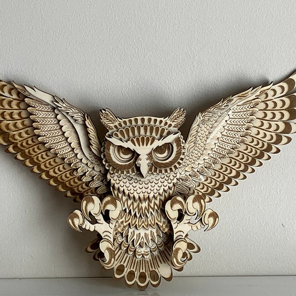 Multilayer Owl Mandala 12 Layers for Laser and Cutter Machines, Home ...