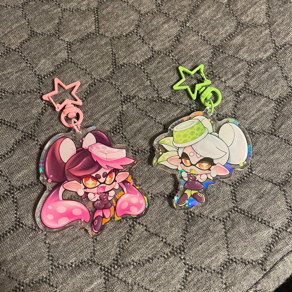 Splatoon Deep Cut Frye, Shiver, and Big Man Acrylic Keychain Charm - Etsy