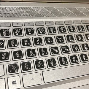 37 ASL Alphabet Keyboard Stickers Sign Language Stickers - Etsy