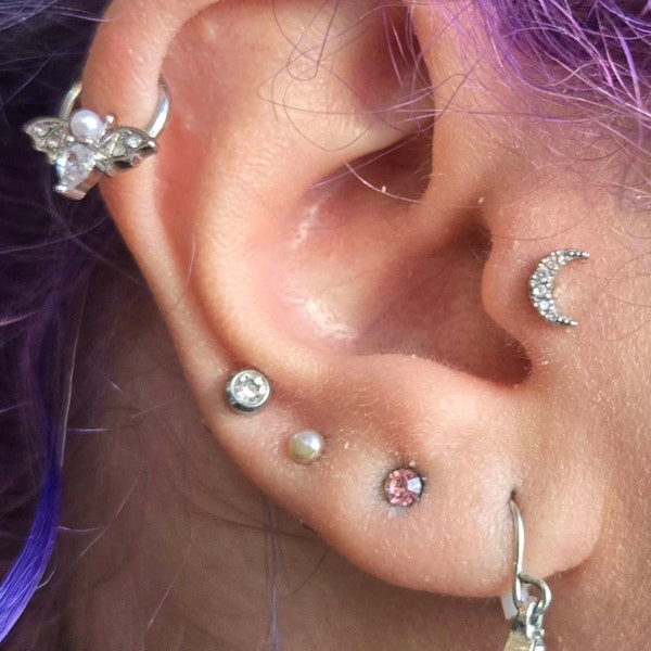 14g Scaffold Industrial Piercing Bar Colour Funky Wavy Heartbeat Design ...