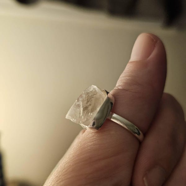 Raw Crystal Quartz Rings, 925 Sterling Silver Statement Rings, Chunky Rings, Dainty Rings ...