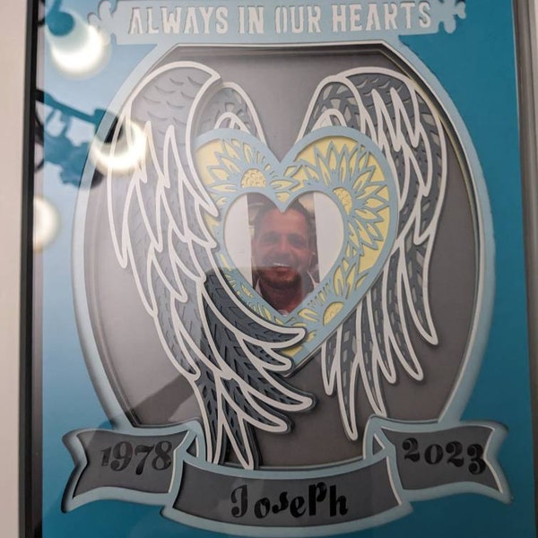 3d Angel Wings Memorial Shadow Box Svg Mandala Angel Wings Svg ...