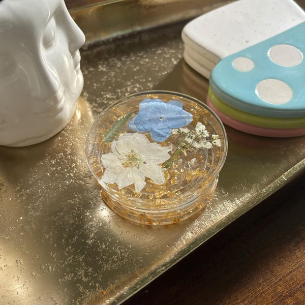 Hydrangea Trinket Tray, Pressed Floral Resin Jewelry Tray, Jewelry Tray ...