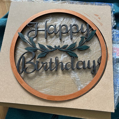 Personalised Birthday Wooden Name Hoop Circle Sign Wall Plaque Wood MDF ...