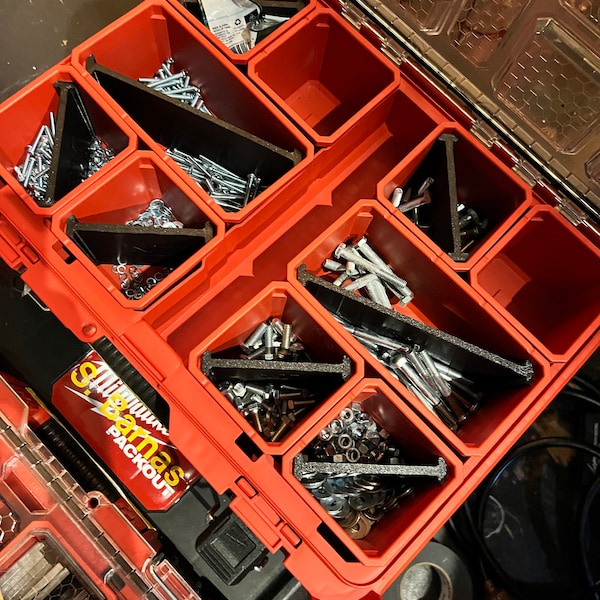 Milwaukee PACKOUT Small Parts Organizer Large Divider Bins – Neat Tools ...
