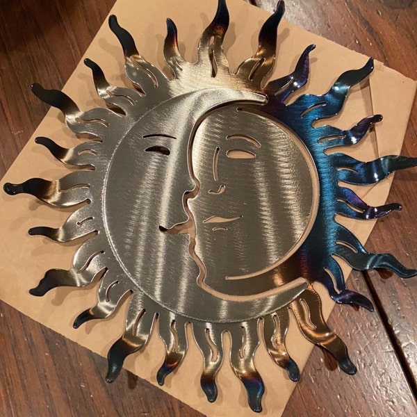 Wrought Iron Sun and Moon Sculpture, Wall Art - Etsy