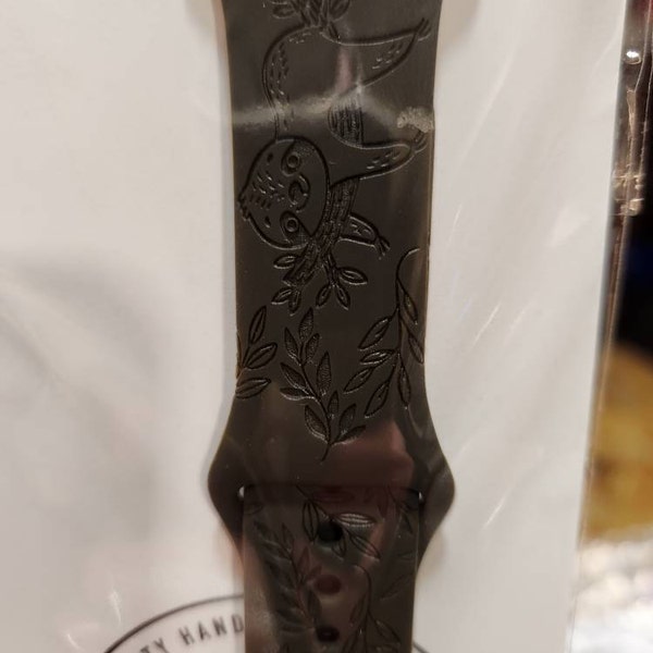 Sloth Watch Band Silicone Laser Engraved, Apple Watch Compatible 38/40 ...