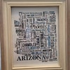 Arizona Map Art, Arizona Art Print, Arizona State Map, Arizona ...