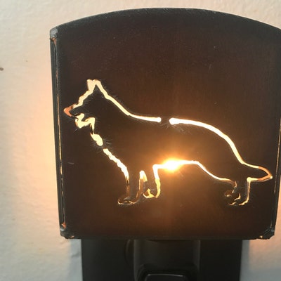 GERMAN SHEPHERD Dog Nightlight Night Light Made of Rustic Rusty Rusted ...