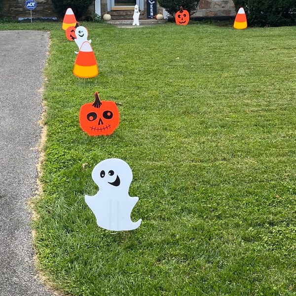 Halloween Candy Corn Yard Decorations | Yard Signs | Fall Decoration - Etsy