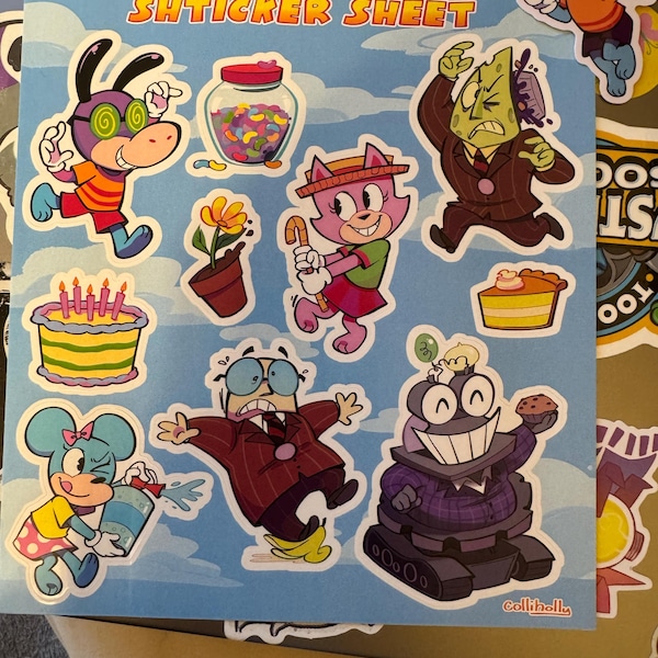 Toontown Die Cut Vinyl Sticker Sheet - 6.5" X 5.5" - 10 Stickers Total ...