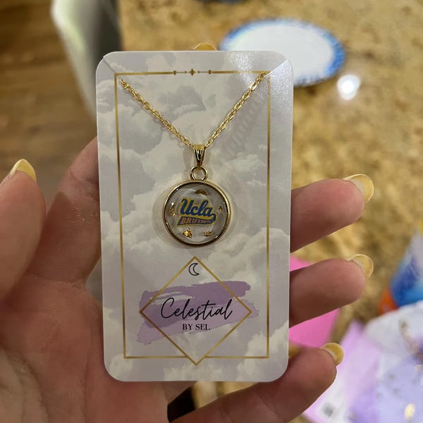 Custom College Necklace, Gold/silver College Logo Necklace, College ...