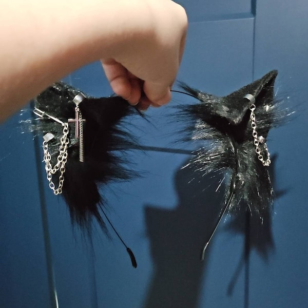 Handmade Snow Leopard Panther Ears Tail Set Furry Fursuit Faux Fur Wild ...