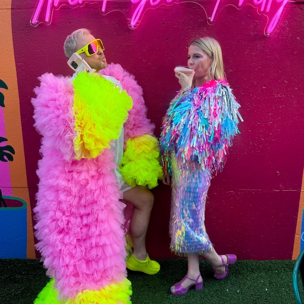 Andrea Crop Jacket in Rainbow Colors Length 50 Cm (20 Inches) LGBTQ ...