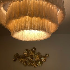 Fringe Pendant Light, Cotton Pendant Light Fixture, Boho Light, Nursery ...