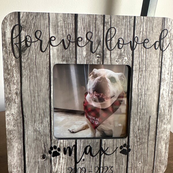 Dog Memory Picture Frame, Custom Dog Name Frame, Loss of Pet, Dog ...
