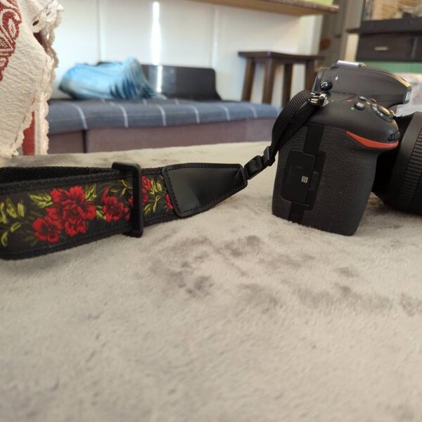 Embroidered Camera Strap, Floral Camera Strap, Camera Shoulder Strap ...