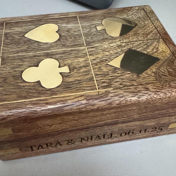 Personalised Luxury Playing Card Box-mens Personalised Gift- Wooden ...