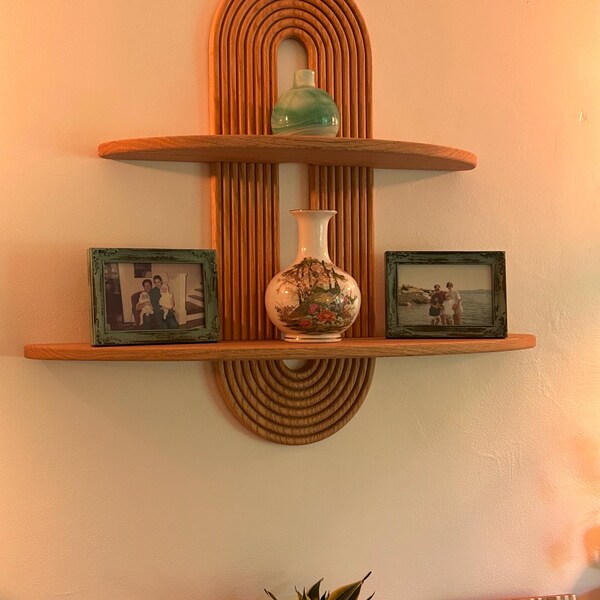 Floating MCM Shelf With Reeded Design, Mid-century Modern Wall Mount ...