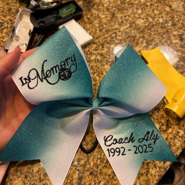 Royal Blue and White CHEER Bow - Blue Ombré Glitter Cheer Bow - Big ...