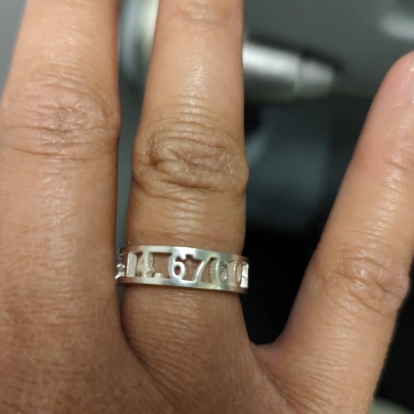 Coordinates Ring • Stacking Personalized GPS Ring • Latitude Longitude ...